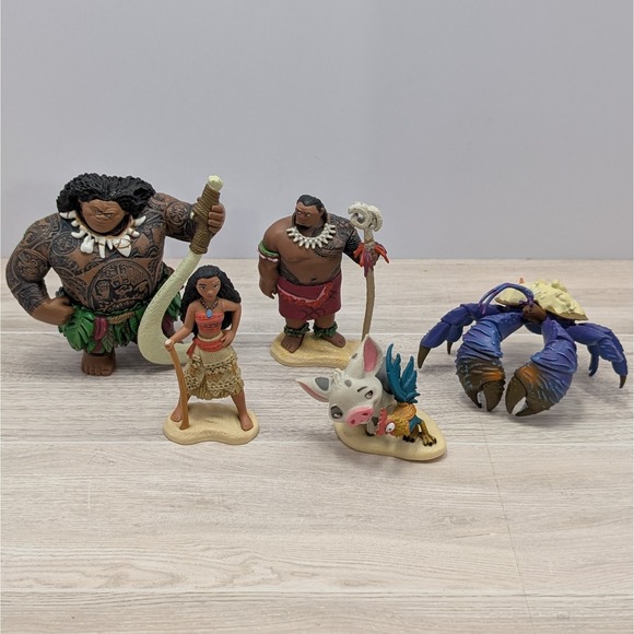 Disney | Toys | Disney Moana Figurine Lot Maui Moana Chief Tui Tamatoa ...